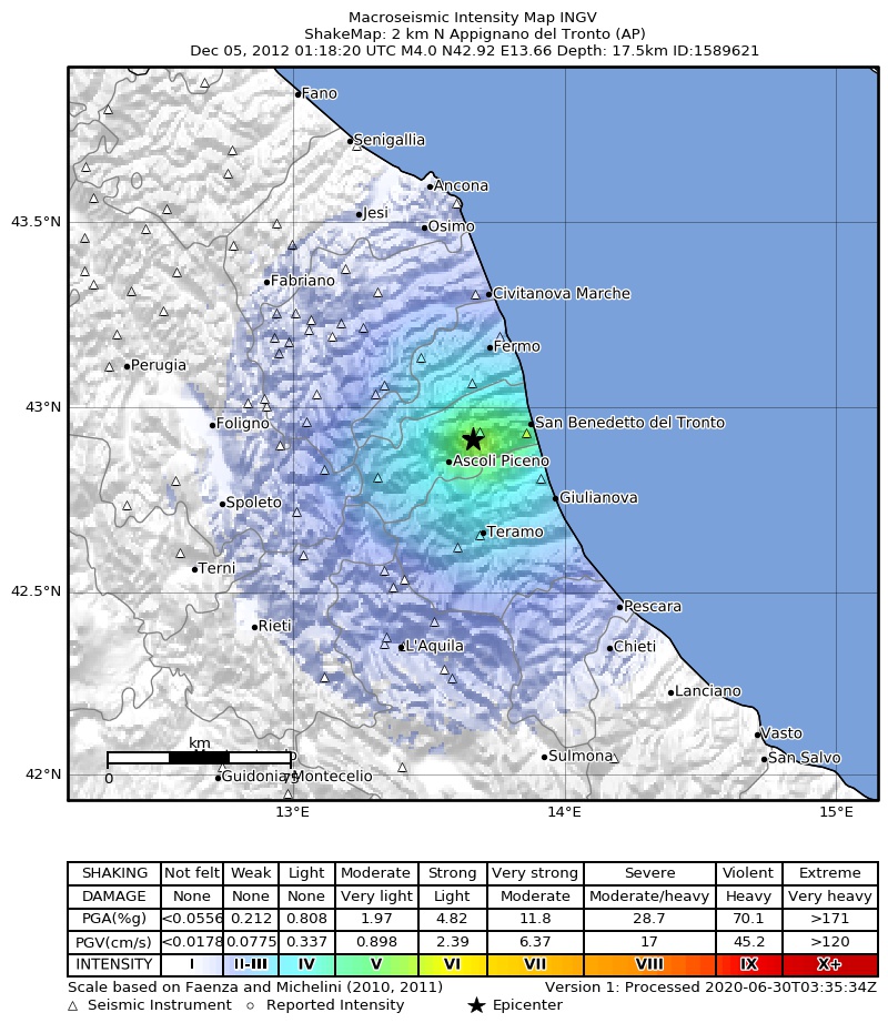 Earthquake 2 km N Appignano del Tronto (AP), Magnitude Mw 4.1, 5 ...